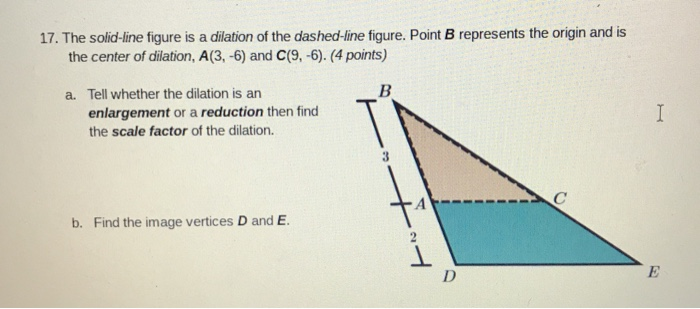 Solved 17. The solid-line figure is a dilation of the | Chegg.com