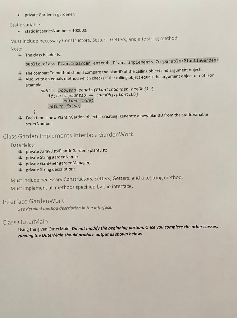 Solved Botanical Garden Management System In this assignment | Chegg.com