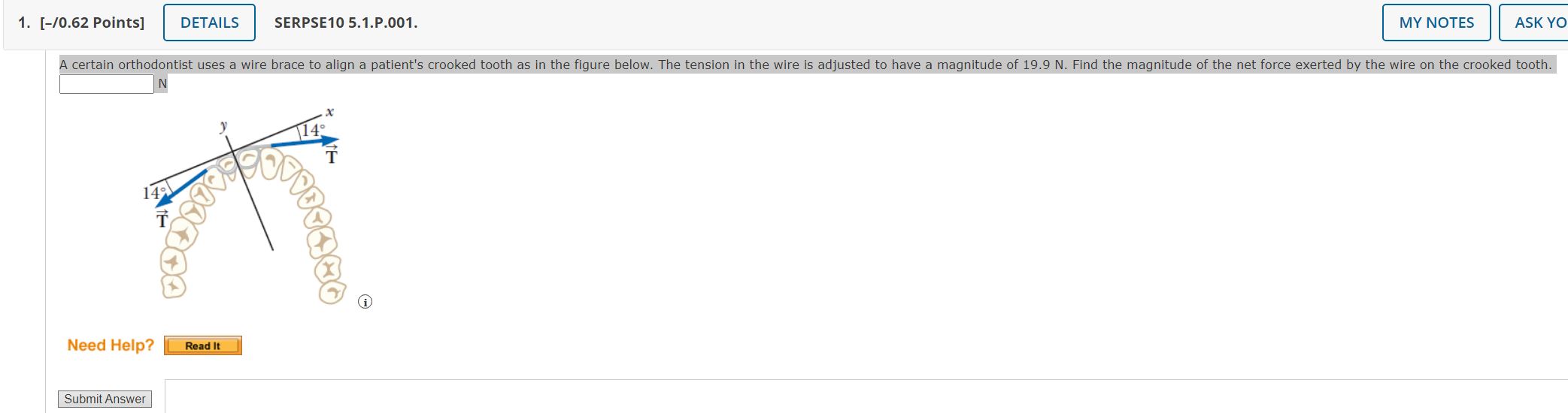 Solved A certain orthodontist uses a wire brace to align a | Chegg.com