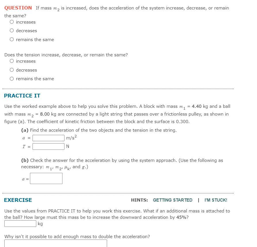 Solved QUESTION If mass my is increased, does the | Chegg.com
