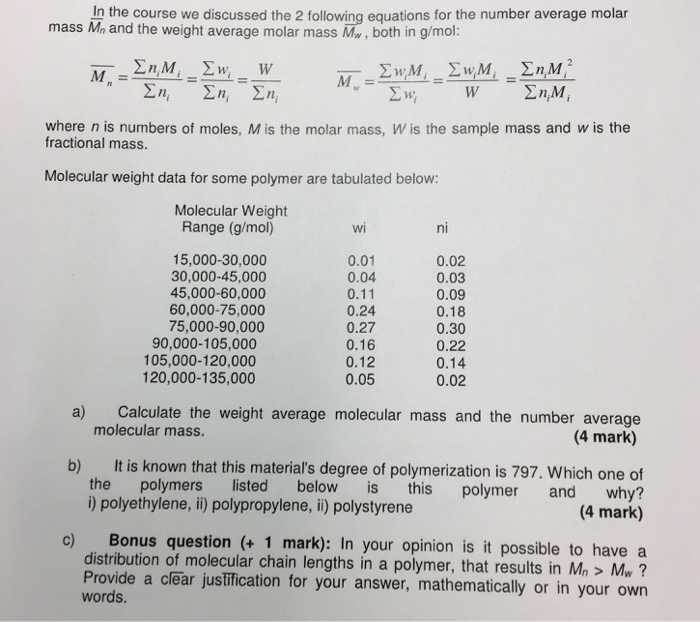 Solved In the course we discussed the 2 following equations | Chegg.com