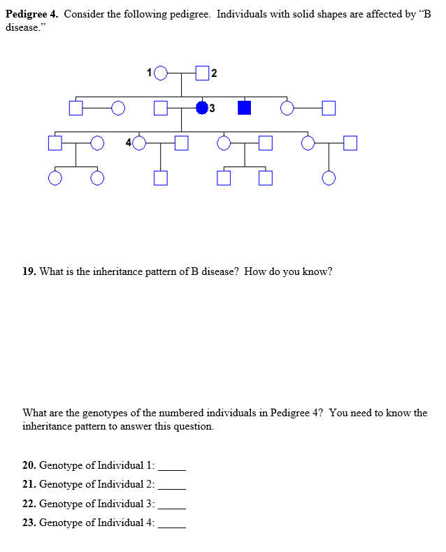 Solved Pedigree 4. Consider the following pedigree. | Chegg.com Solved Pedigree 4. Consider the following pedigree. | Chegg.com