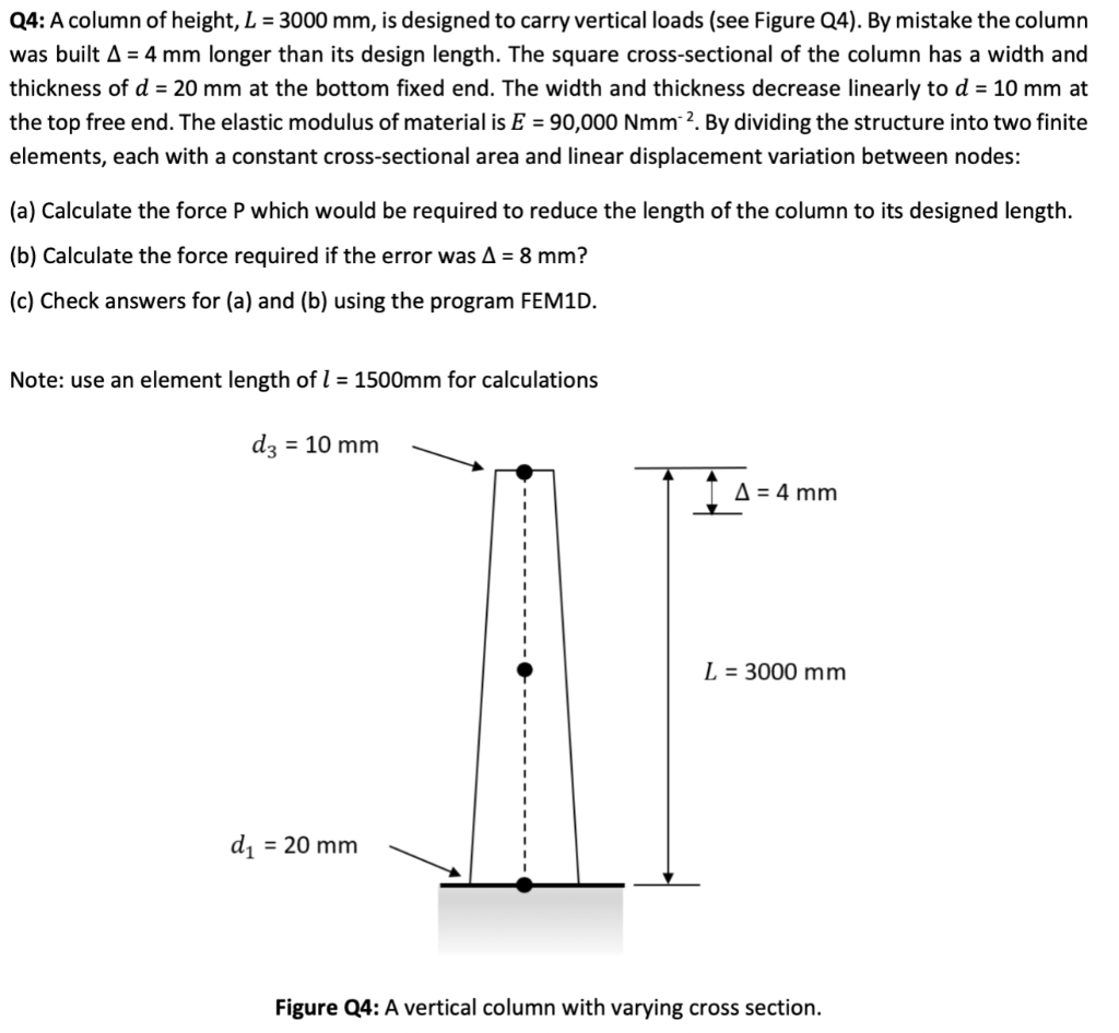 Please solve with clear steps. Finite Element Method. | Chegg.com
