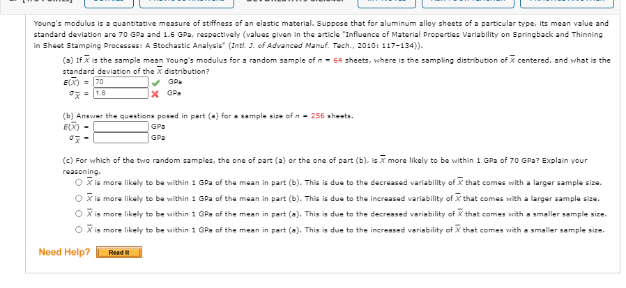 Solved Young's modulus is a quantitative measure of | Chegg.com