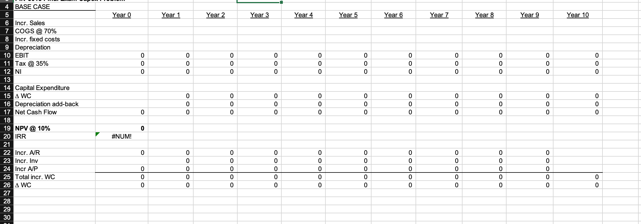 Solved 1 CAPEX Problem Instructions 3 Using the following | Chegg.com
