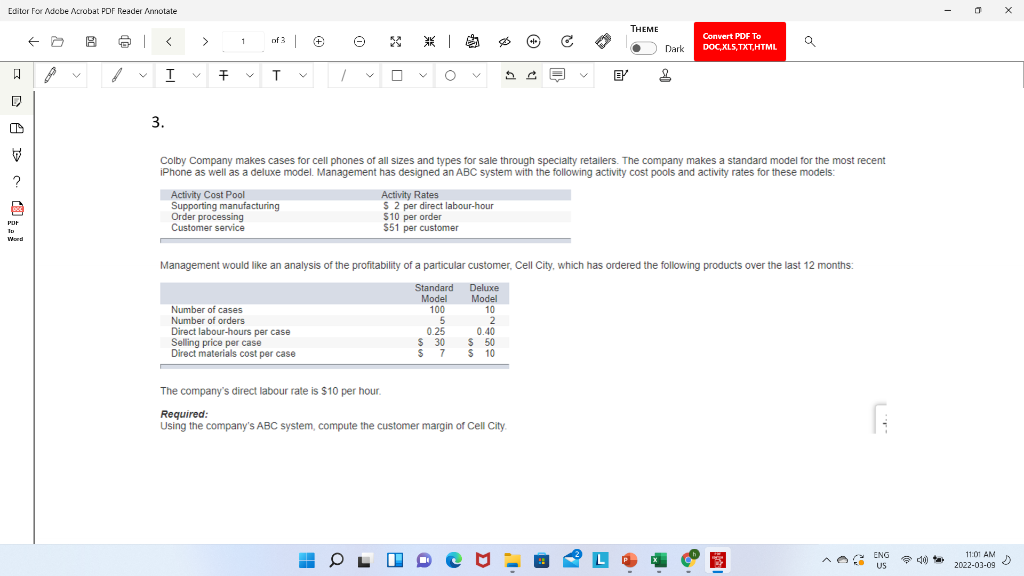 Solved Editor For Adobe Acrobat PDF Reader Annotate THEME | | Chegg.com
