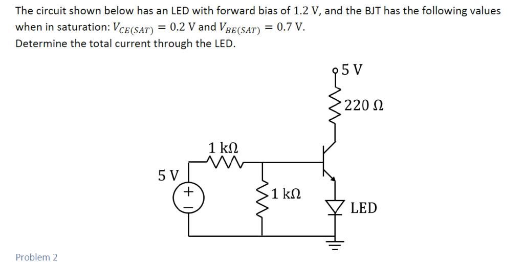 Solved The circuit shown below has an LED with forward bias | Chegg.com