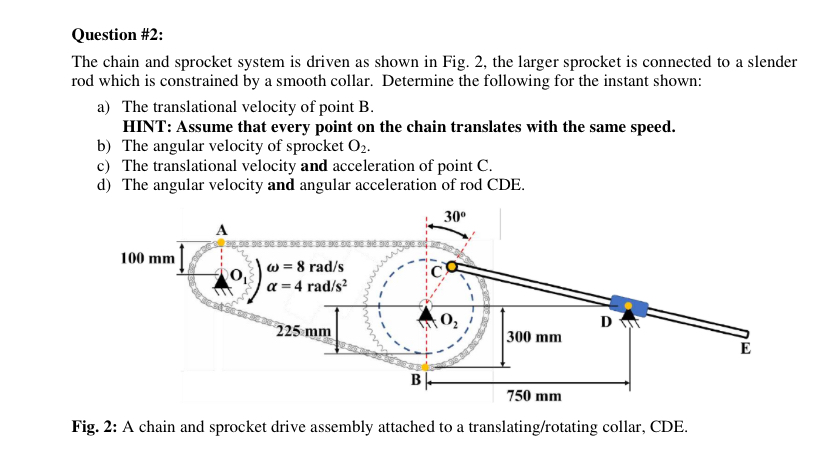 Solved The chain and sprocket system is driven as shown in | Chegg.com