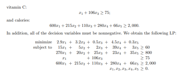 Solved Assume that in the diet problem (Section 2.2.1, p. | Chegg.com