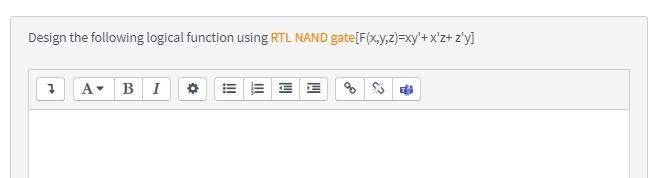 Solved Design the following logical function using RTL NAND | Chegg.com
