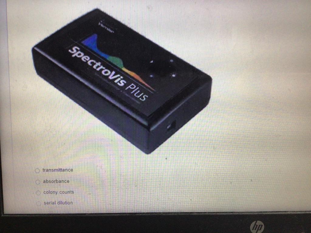Solved SpectroVis Plus transmittance absorbance vala colony | Chegg.com