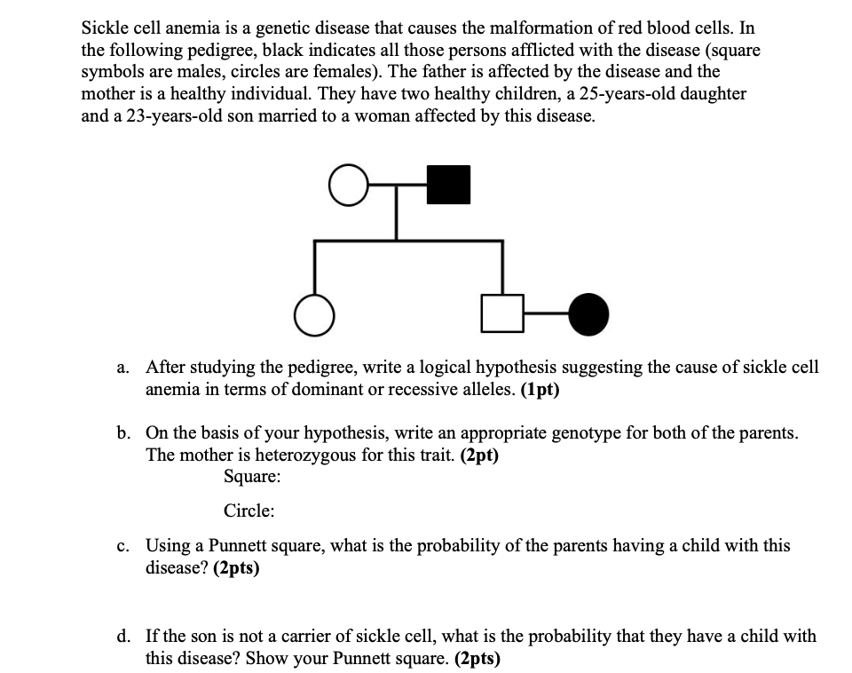 Solved Sickle cell anemia is a genetic disease that causes | Chegg.com