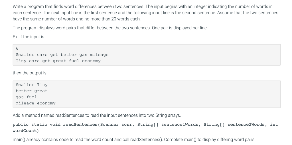Solved Write a program that finds word differences between | Chegg.com