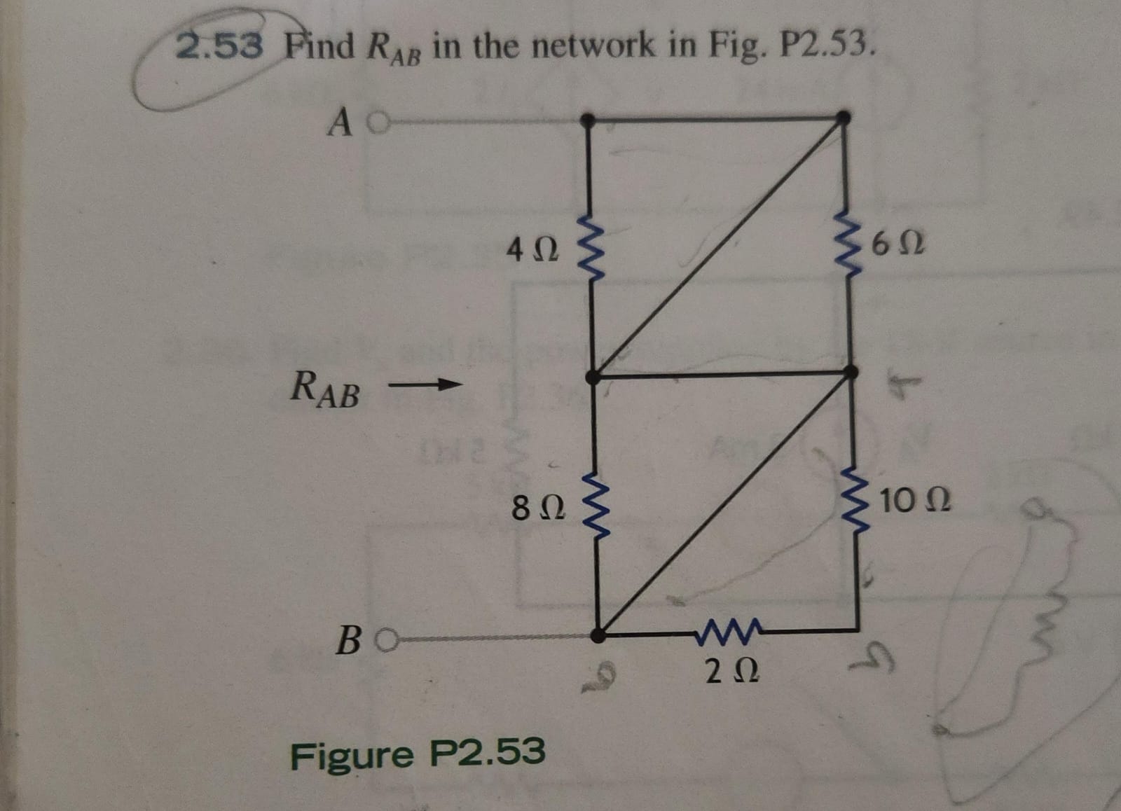 Solved 2.53 Find RAB in the network in Fig. P2.53. Figure | Chegg.com