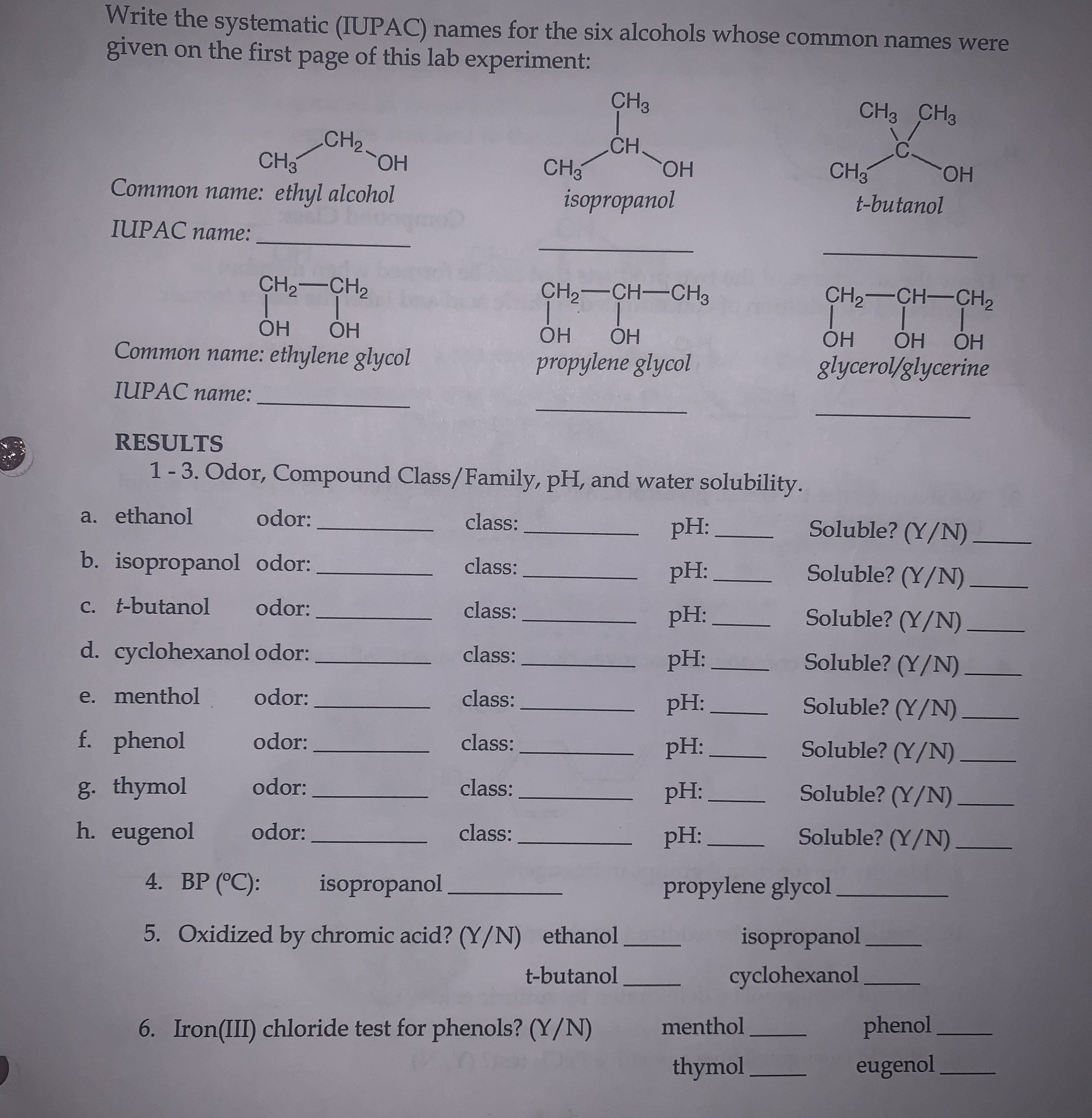 Solved Write the systematic (IUPAC) names for the six | Chegg.com