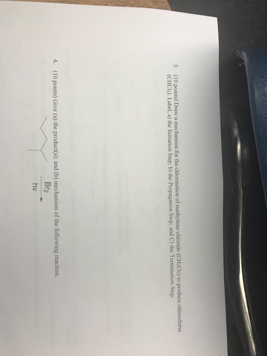 Solved (10 points) Draw a mechanism for the chlorination of | Chegg.com