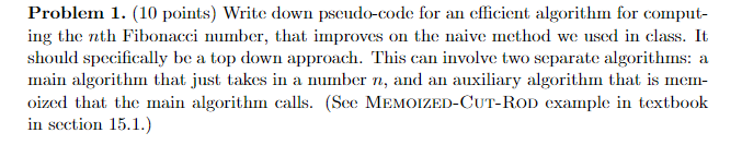 Solved Problem 1. (10 ﻿points) ﻿Write down pseudo-code for | Chegg.com