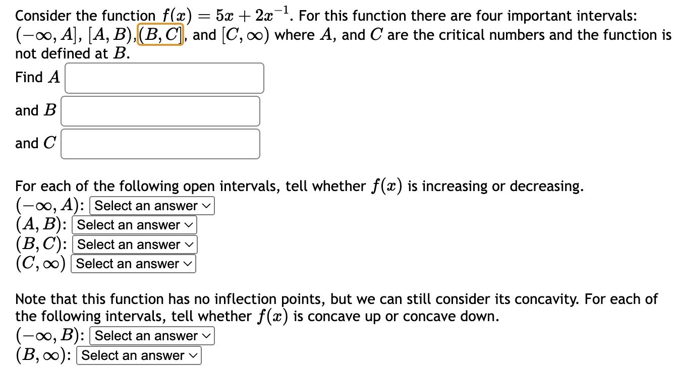 Solved Consider the function f(x)=5x+2x-1. ﻿For this | Chegg.com