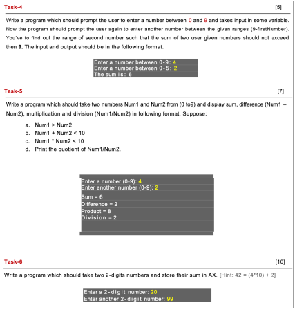 Solved Task-4 [5] Write a program which should prompt the | Chegg.com