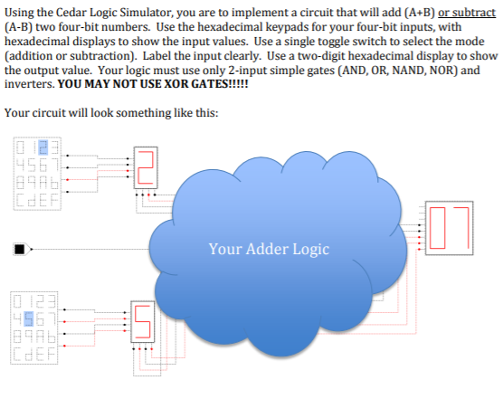 Solved Using the Cedar Logic Simulator, you are to implement | Chegg.com