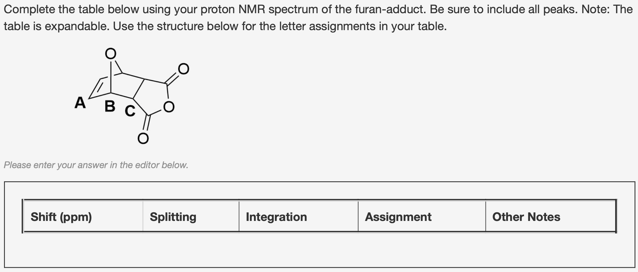 Solved Complete the table below using the proton NMR | Chegg.com