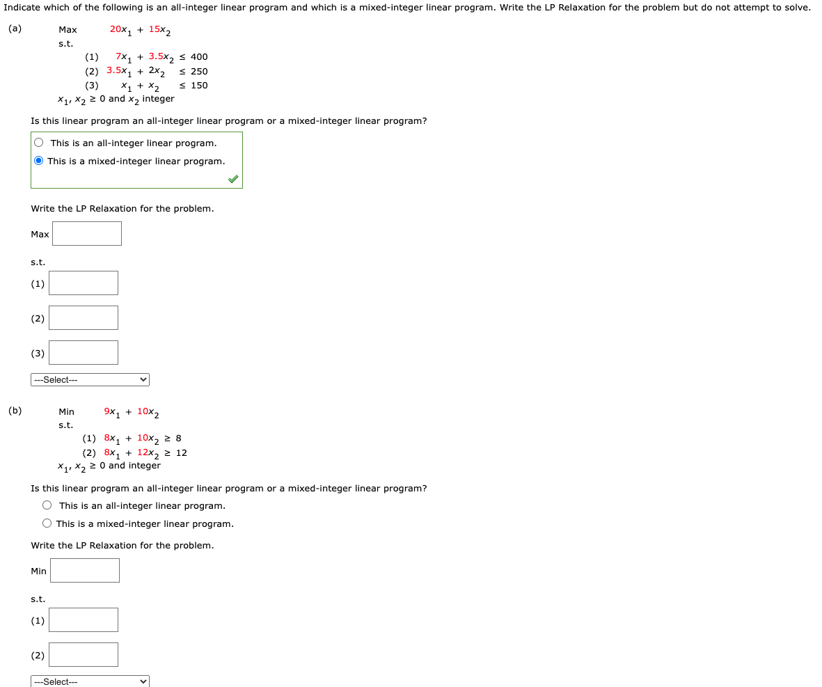 Solved licate which of the following is an all-integer | Chegg.com