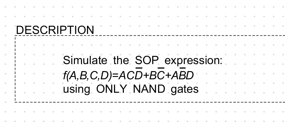 Solved "DESCRIPTION Simulate the SOP expression: | Chegg.com