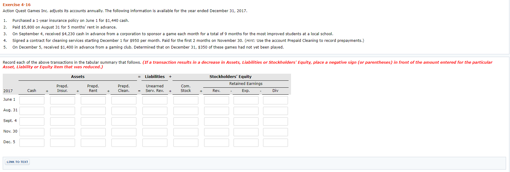 Solved Exercise 4-16 Action Quest Games Inc. adjusts its | Chegg.com