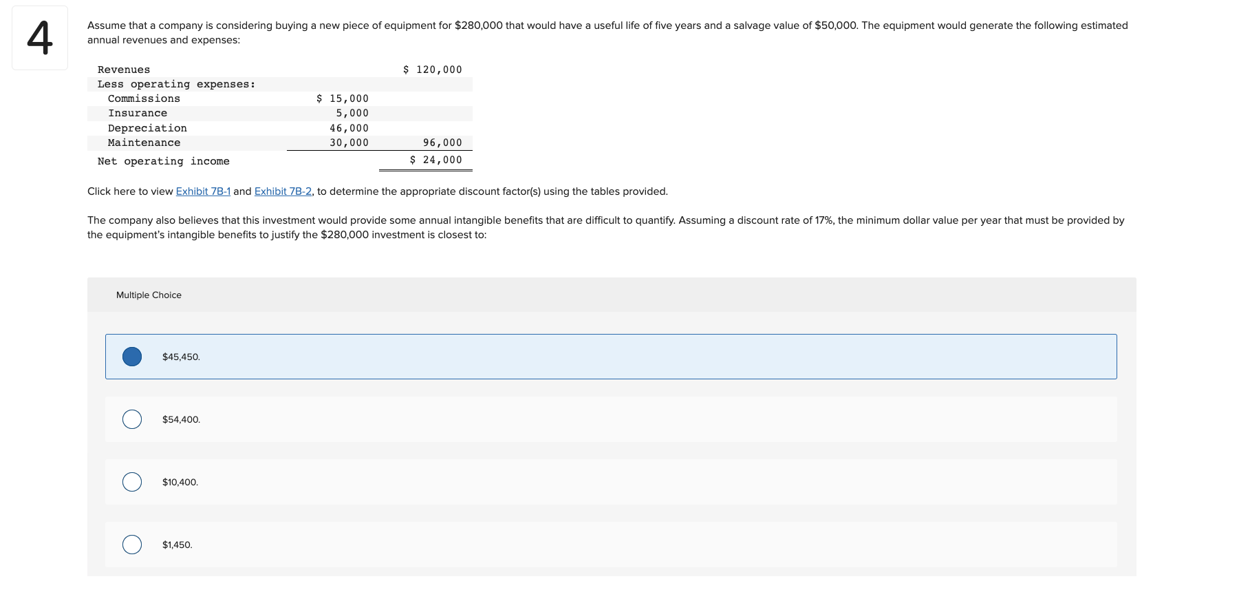 Solved Click here to view Exhibit 7B-1 and Exhibit 7B-2, to | Chegg.com