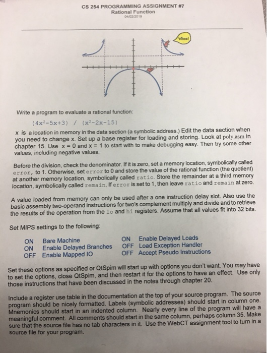 Solved Cs 254 Programming Assignment 7 Rational Function 8186