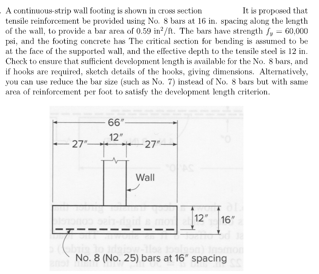 Solved A continuous-strip wall footing is shown in cross | Chegg.com