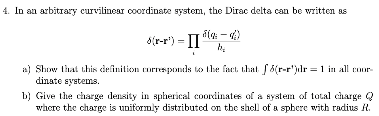 Solved 4. In an arbitrary curvilinear coordinate system, the | Chegg.com