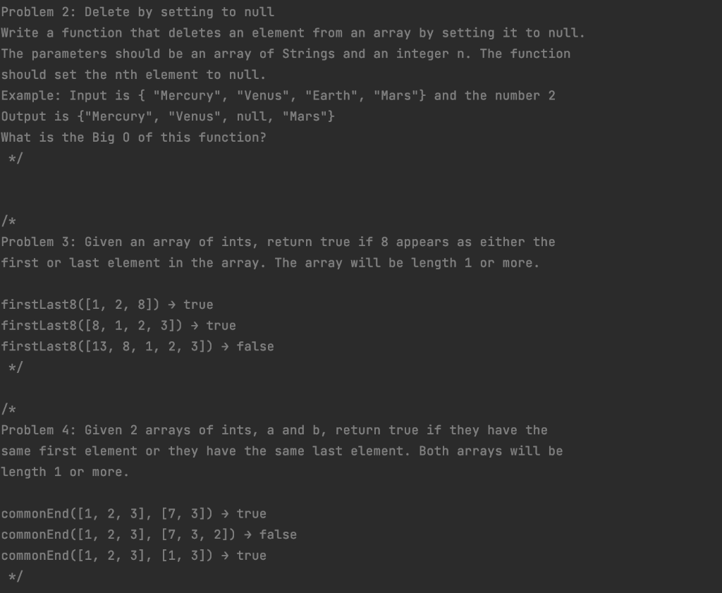 Solved Problem 2: Delete by setting to null Write a function | Chegg.com