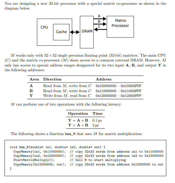 Solved You are designing a new 32-bit processor with a | Chegg.com