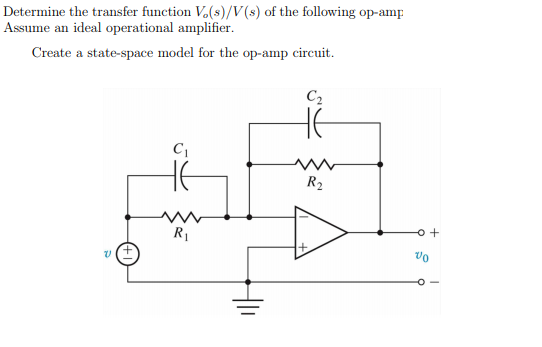 Solved ?Create a state-space model for the op-amp circuit | Chegg.com