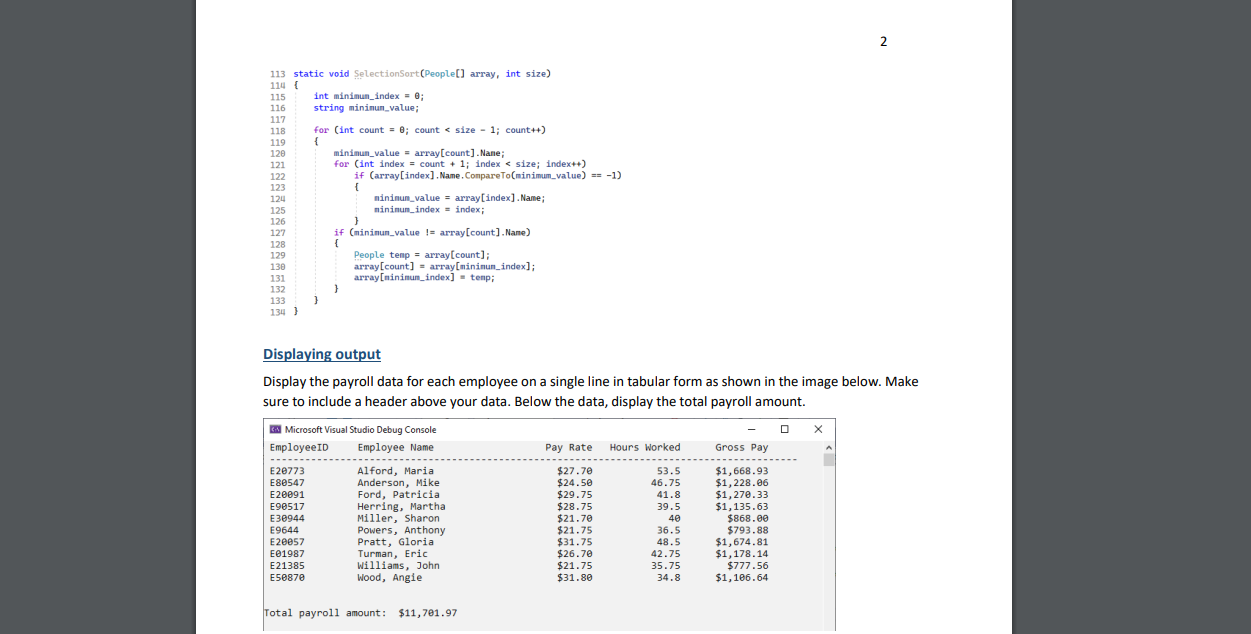 Solved Reading From The Employeedatatxt File The Text File 1981