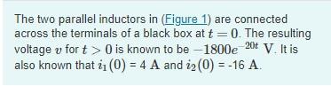 Solved The two parallel inductors in (Figure 1) are | Chegg.com