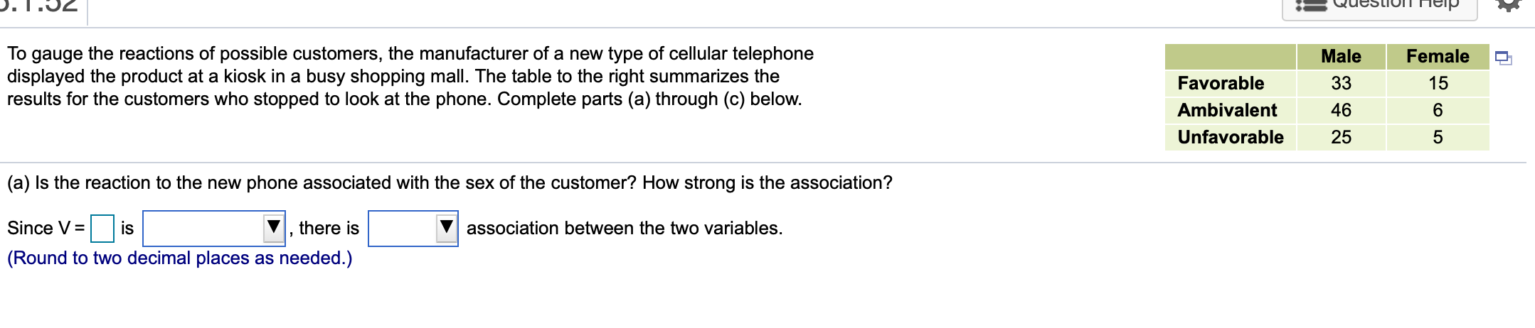 Solved Male Female To gauge the reactions of possible | Chegg.com
