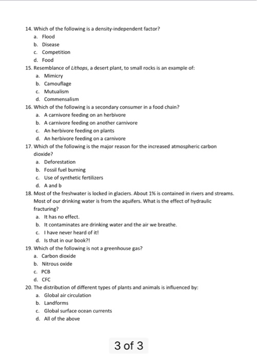 Solved Please choose the best possible answer in the | Chegg.com