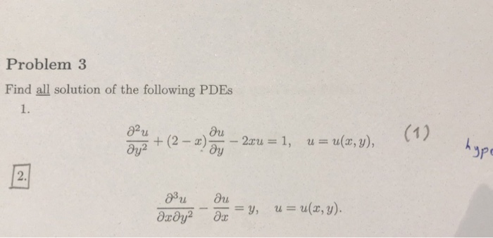 Solved and determine in which regions the given PDE’s are | Chegg.com
