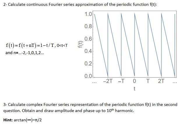 Solved 2- Calculate continuous Fourier series approximation | Chegg.com