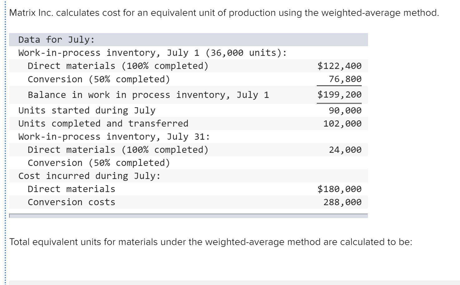 Solved Matrix Inc Calculates Cost For An Equivalent Unit Of Chegg solved-matrix-inc-calculates-cost-for-an-equivalent-unit-of-chegg
