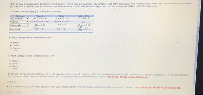 Solved Need reward to volatility ratio for question 3 and | Chegg.com
