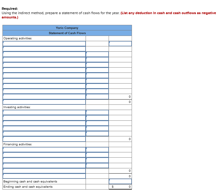 Solved Problem 15-11 (Algo) Missing Data; Statement of Cash | Chegg.com