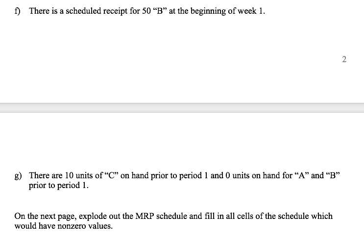 Solved 2. (15 points) Consider an end-item product " C " | Chegg.com