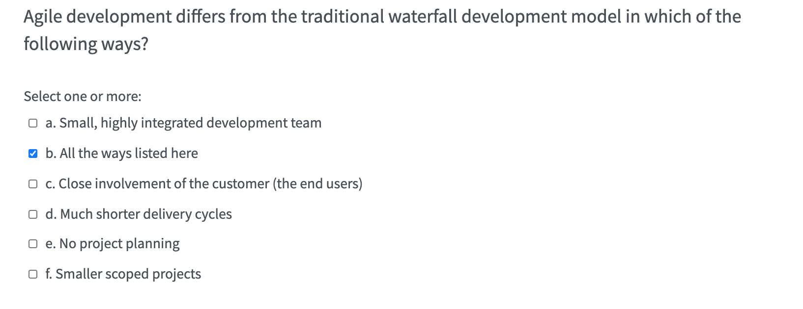 Solved Agile development differs from the traditional | Chegg.com