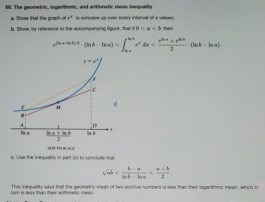 Solved 60. The geometric, logarithmic, and arithmetic mean | Chegg.com