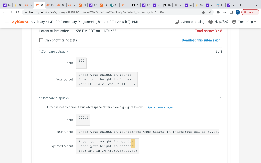 Solved Only show failing tests 1.Compare output ∧ Input | Chegg.com Solved Only show failing tests 1.Compare output ∧ Input | Chegg.com