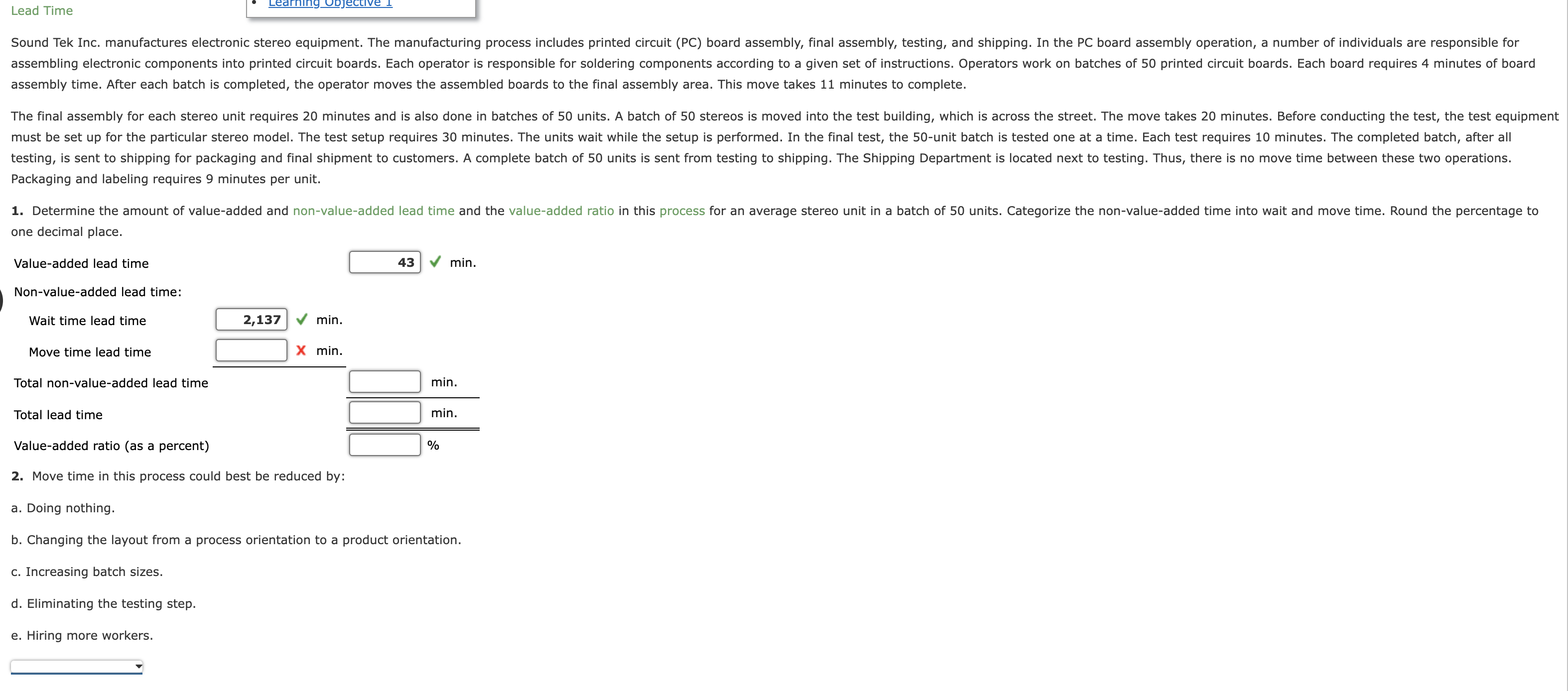 Solved assembly time. After each batch is completed, the | Chegg.com
