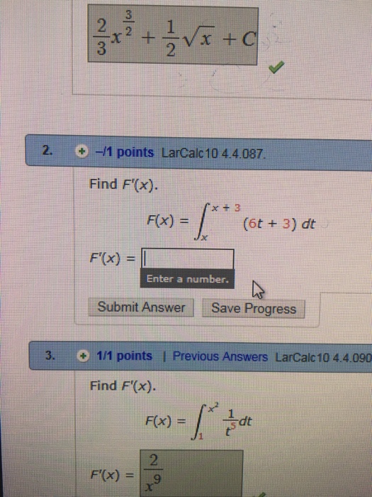 Solved Find F'(x). F(x) = integral^x + 3_x (6t + 3) dt | Chegg.com